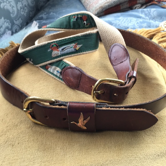 royden | Accessories | 2 Duck Motif Belts Leather Web | Poshmark